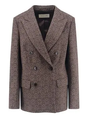 Dries Van Noten Barrysta Wool And Cotton Blazer - Brown
