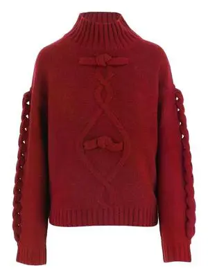 THE GARMENT Como Braided-detail High-neck Sweater - Red