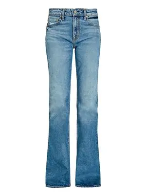 NOEND Scarlett Mid Rise Flare In West Plains - Blue