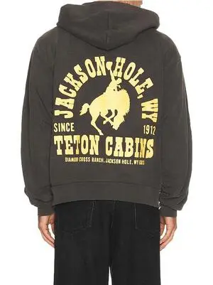 DIAMOND CROSS RANCH Sun Faded Zip Hoodie In . Also - Black