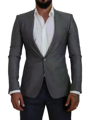 Dolce & Gabbana Notch-lapel Single-breasted Blazer - Grey