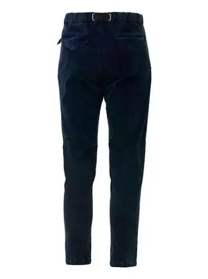 WHITE SAND Belted Corduroy Trousers - Blue