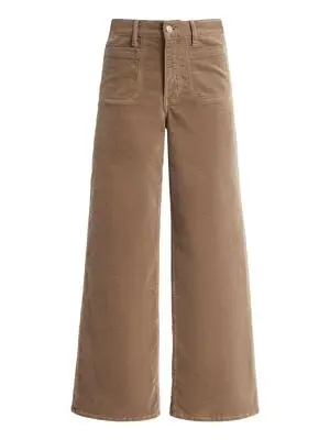 FRAME Le Slim Corduroy Mid-rise Modernist Palazzo Jeans - Brown