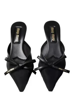 Miu Miu Bow-embellished Mesh Pumps - Black
