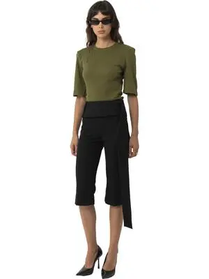 Arakii Structured Shoulder T-shirt - Deep Green