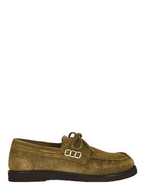 JW Anderson Loafer Boat Shoes - Olive
