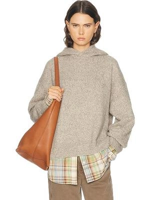 Acne Studios Krisp Hooded Flannel Sweater - Medium Beige