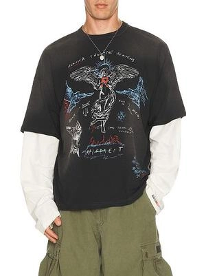 REPRESENT Heavier Than The Heavens Long Sleeve Tee - Washed Black