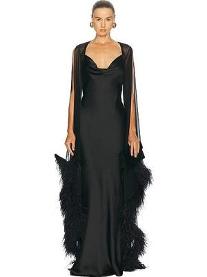 LAPOINTE Mesh Shrug With Feathers