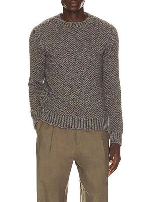 Gabriela Hearst Sermo Crewneck Sweater Charcoal Multi