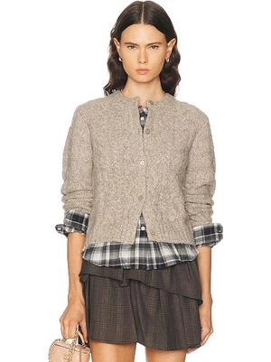 Acne Studios Kunch Cotton Flannel Cardigan - Medium Beige