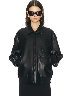 NORMA KAMALI Oversized Mens Classic Zip Front Jacket