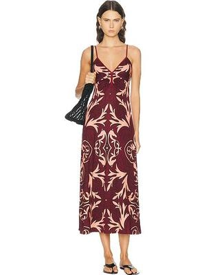 Johanna Ortiz Nuestra Tierra Ankle Dress - Wine