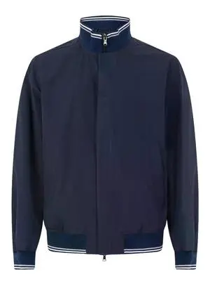 Paul & Shark Stripe-trim Zip-up Bomber Jacket - Blue