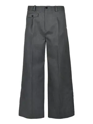 CEDARWOOD Cities' Club Wide-leg Wool Trousers - Grey