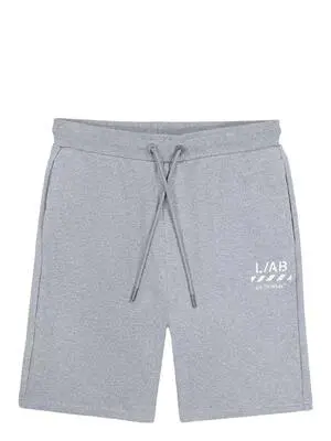 L/AB C/O OFF-WHITE Diag-print Shorts - Grey