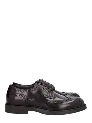 Al Duca D'aosta Polished Brogue Derby Shoes - Red