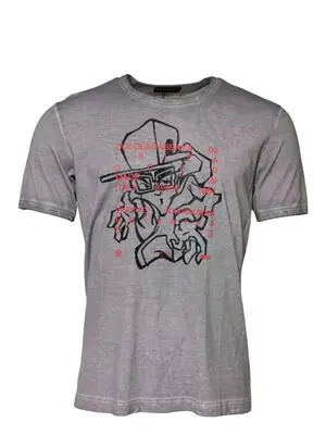 Dolce & Gabbana Graphic-print Distressed T-shirt - Grey