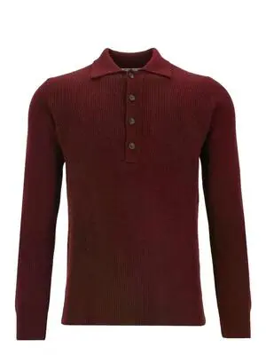 Al Duca D'aosta Ribbed-knit Polo Shirt - Red