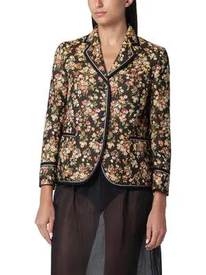 Dries Van Noten Floral Gobelin Blazer - Brown