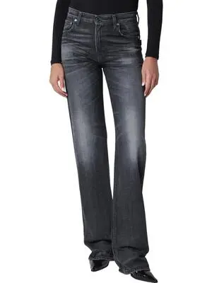 HAIKURE Black Straight Leg Jeans In Cotton