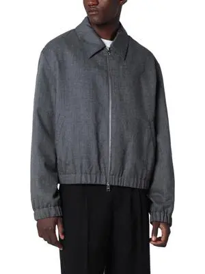 AMI Paris Carbon Padded Jacket In Virgin Wool - Grey
