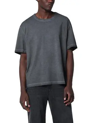 Séfr Black Washed-effect Mauro Organic Cotton T-shirt Black