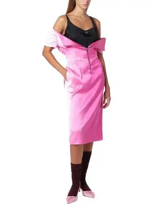 Prada Fuchsia Washed Duchesse Dress - Pink