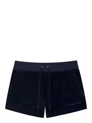 Sporty & Rich Krystal Logo-embellished Shorts Blue