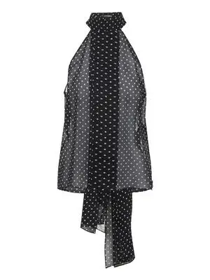 TOM FORD Polka-dot Halterneck Blouse - Black