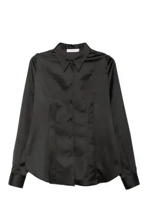 JULIE KEGELS Satin-finish Puff-sleeve Shirt