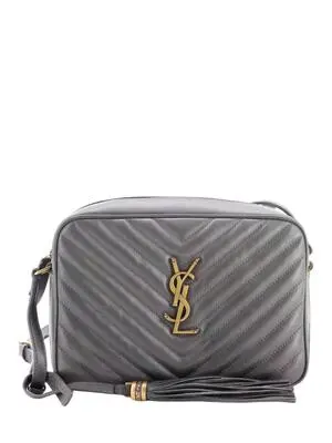 Saint Laurent Lou Camera Bag Matelasse Chevron Leather Small Crossbody Bag - Grey