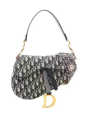 Dior 2010-2026 Oblique Canvas Saddle Bag Shoulder Bag - Blue