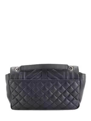 Saint Laurent Classic Monogram Slouchy Envelope Satchel Mixed Matelasse Leather Medium Shoulder Bag - Black
