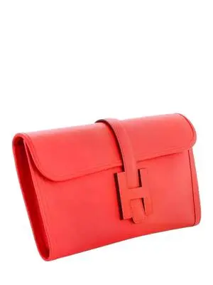 Hermès Jige Elan Evercolor 29 Clutch Bag - Red