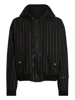 Dolce & Gabbana Padded Pinstripe Bomber Jacket Coats And Jackets - Multicolor