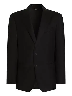 Dolce & Gabbana Martini Light Single-breasted Flannel Jacket Suits And Blazers - Black