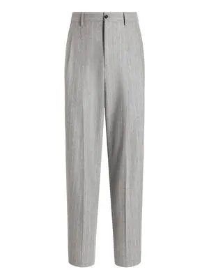 Dolce & Gabbana Pinstripe Flannel Trousers Pants And Shorts - Multicolor
