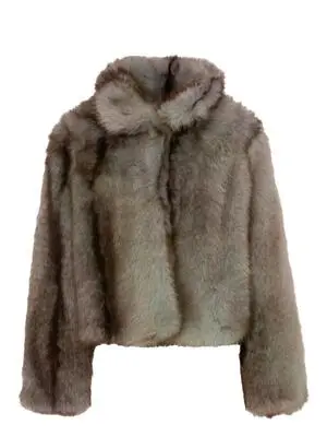 FRACOMINA Faux-fur Cropped Jacket - Brown