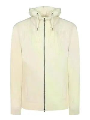 Herno Ribbed-knit Zip-up Hoodie - Neutrals