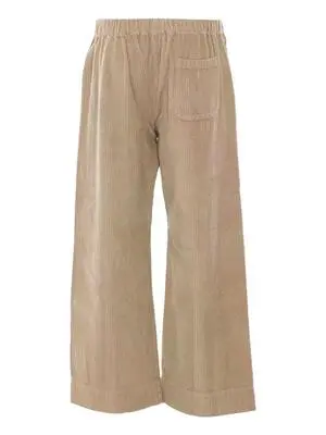 TRUE AVENUE Pensil Corduroy Wide-leg Trousers - Neutrals