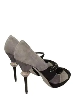 MIU MIU Peep-toe Suede Pumps