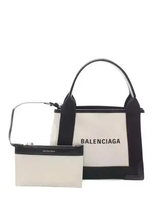 Balenciaga 2010s Xs Navy Cabas Tote Bag - Neutrals