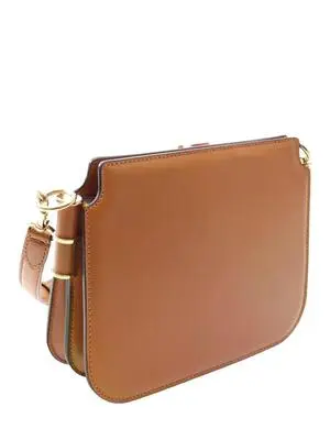 Fendi 2010s Small Touch Leather Shoulder Bag Brown