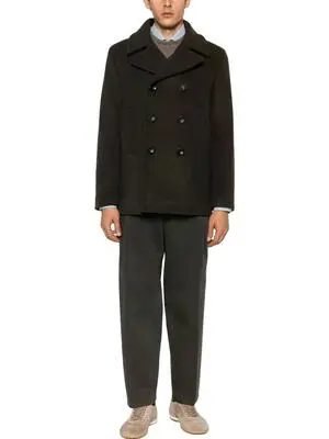 Sandro Double-breasted Welt-pocket Coat - Brown