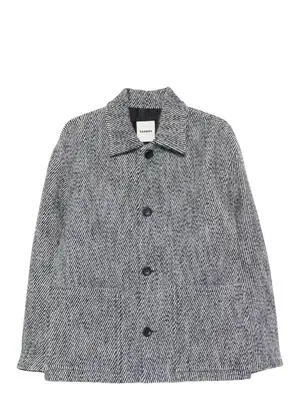 Sandro Button-up Wing-collar Jacket - Grey