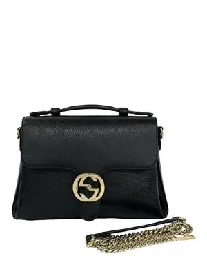Gucci 2016-2026 Small Dollar Calf Interlocking G Satchel - Black