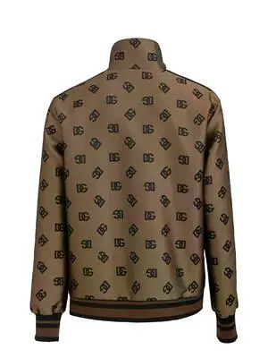 Dolce & Gabbana Logo-print High-neck Track Jacket - Brown