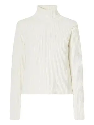 Still Here Miller Ribbed Cotton Turtleneck Sweater - Neutrals