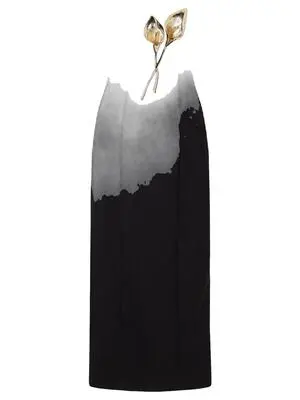 CAROLINA HERRERA Strapless Embellished Wool-blend Gown